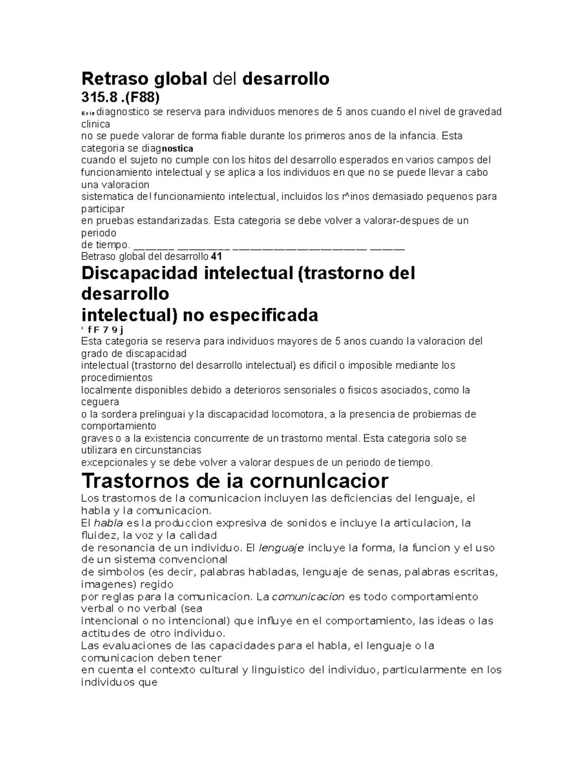 Retraso global del desarrollo Discapacidad intelectual (trastorno del desarrollo) Literatura ...