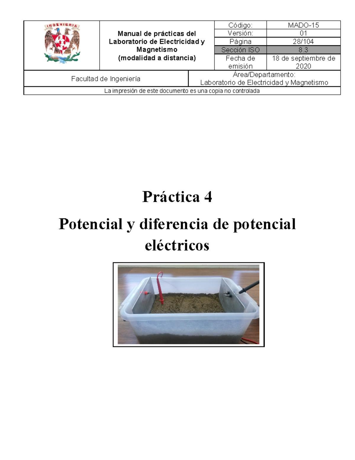 Practica 04 - Solo Práctica - Manual de prácticas del Laboratorio de Electricidad y Magnetismo ...