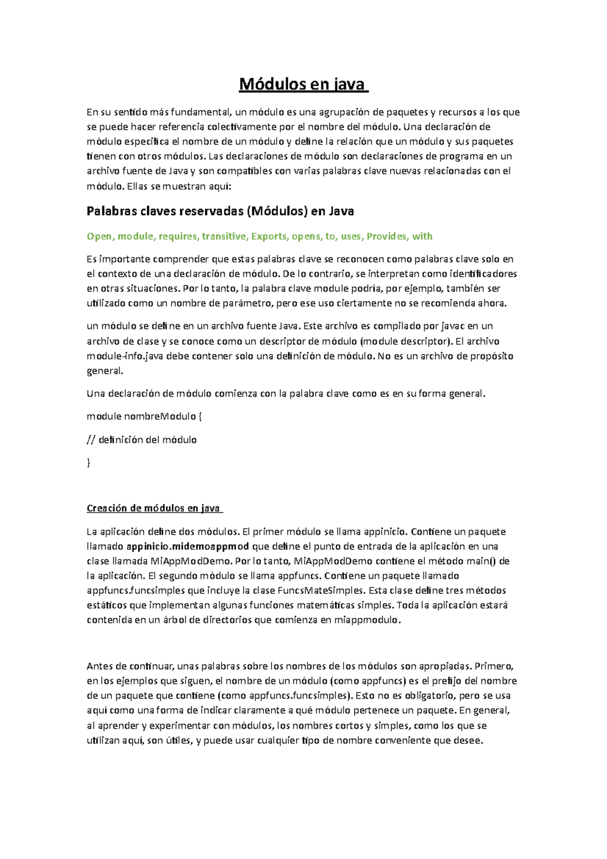 Módulos en java - ejer s12 - Taller de programacion - UTP - Studocu