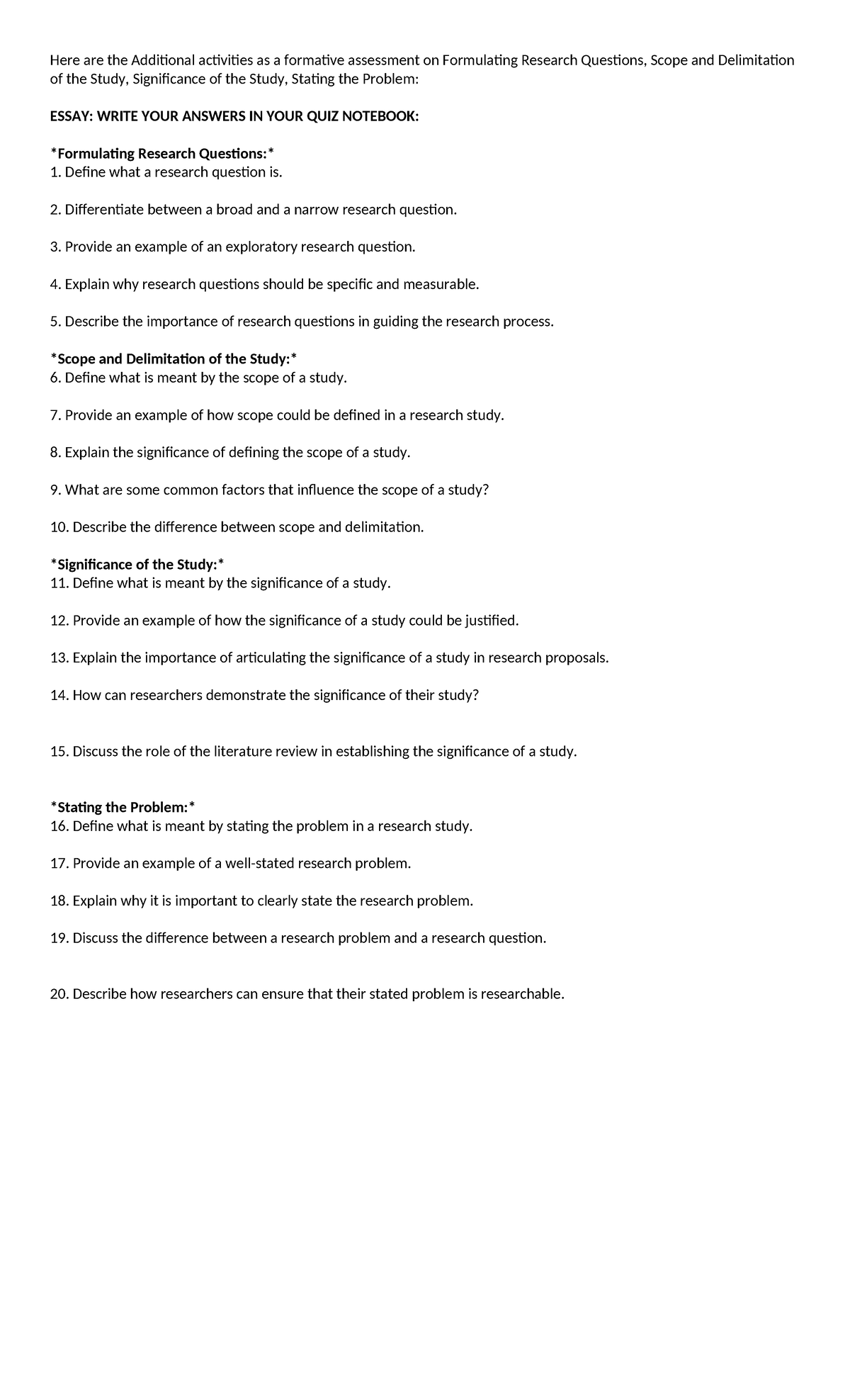 Additional activities for Module 3 L3 PR1 - Here are the Additional ...