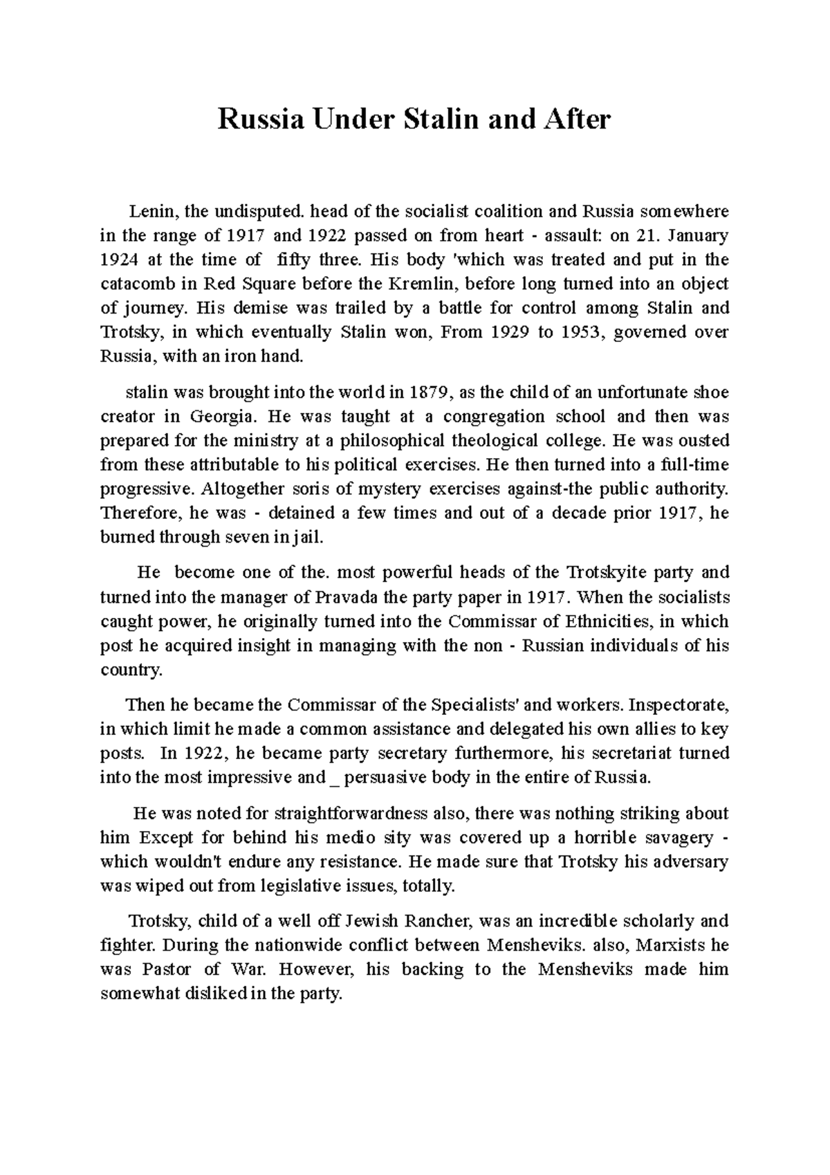 Russia Under Stalin Foreign Policy - Russia Under Stalin and After ...