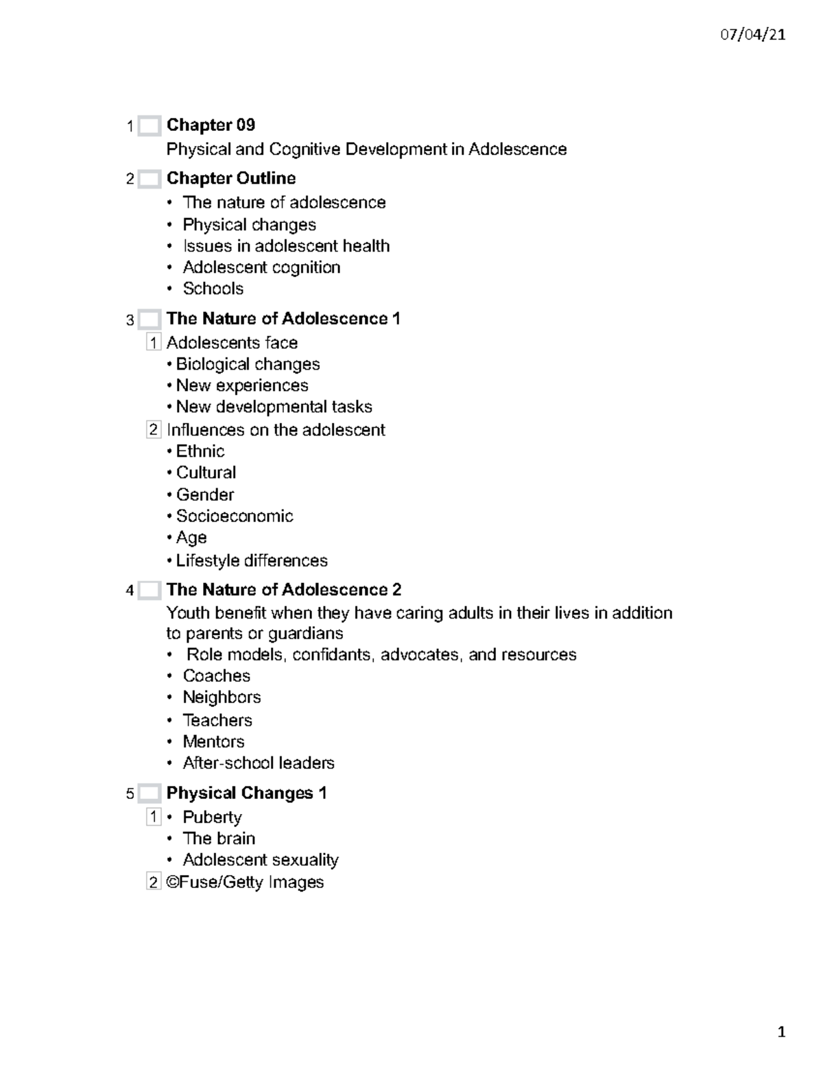 Ch 9 - Lecture Notes - Chapter 09 Physical and Cognitive Development in ...