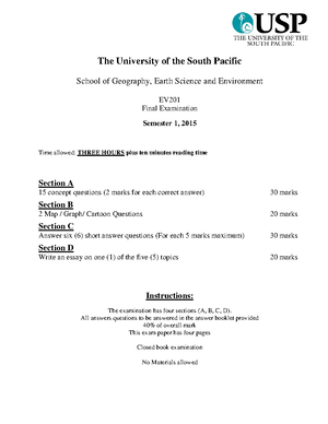 EV201 Course Outline S1 2023ab - EV Environment and Society in the ...