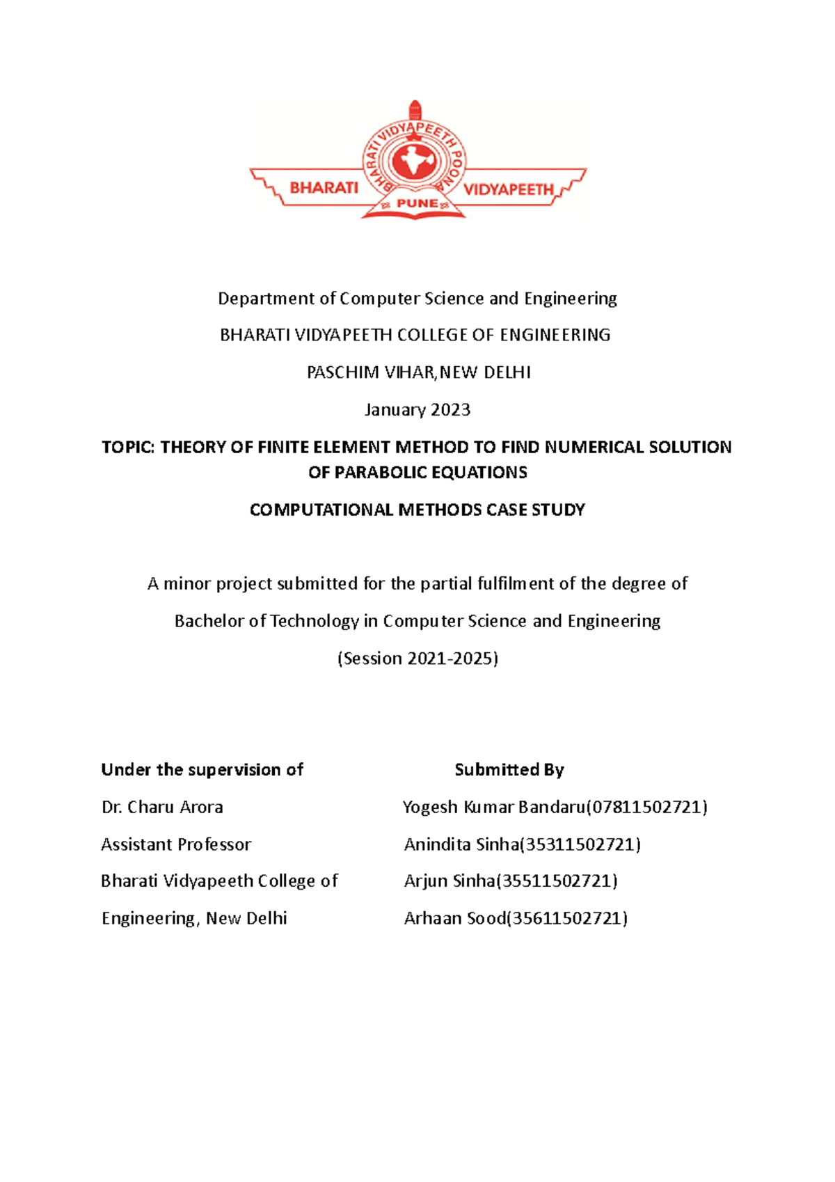 Cm case study - Department of Computer Science and Engineering BHARATI ...