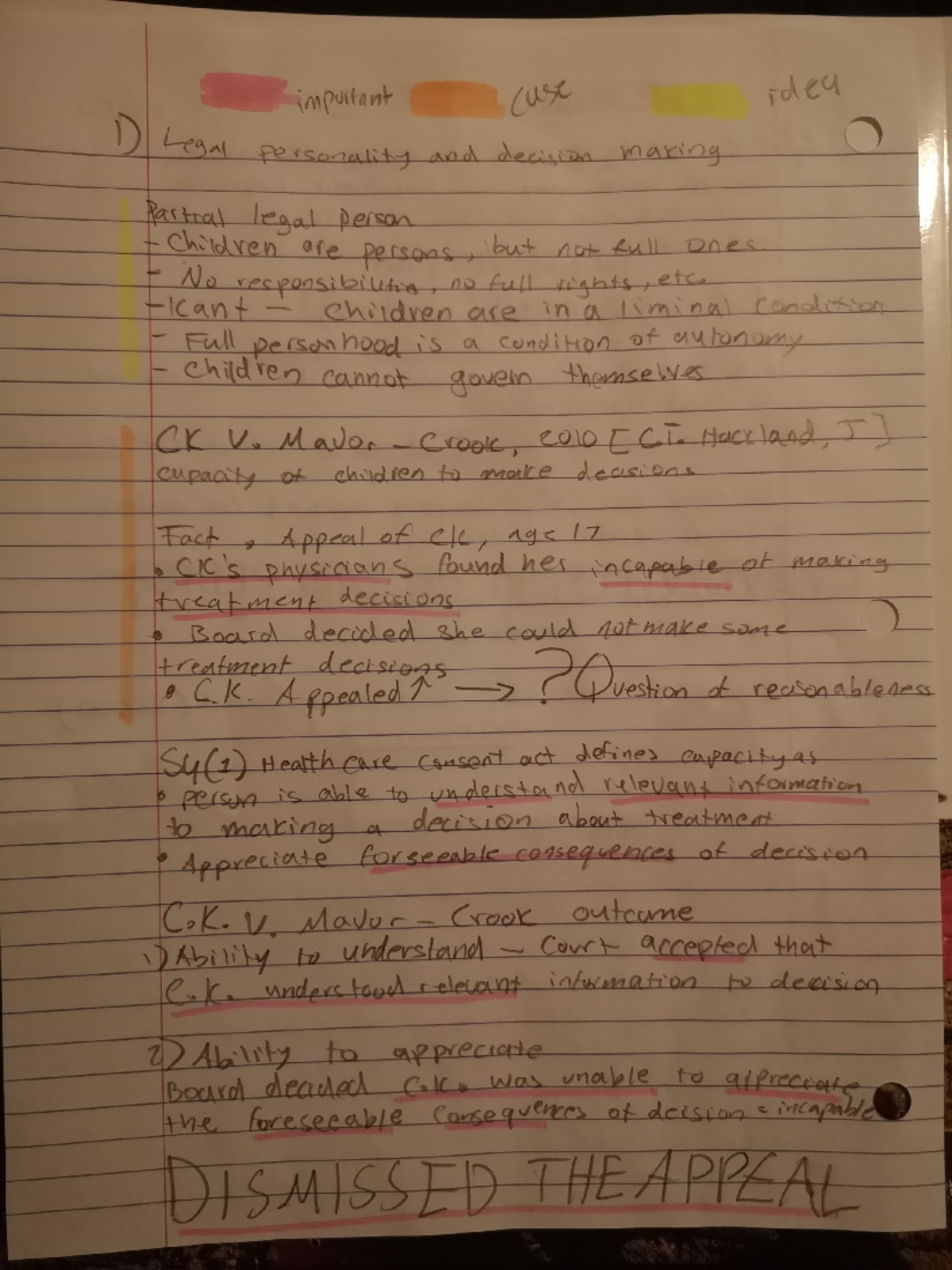 2201 May 18 Notes - important cuse idea 1) Legal personality and ...