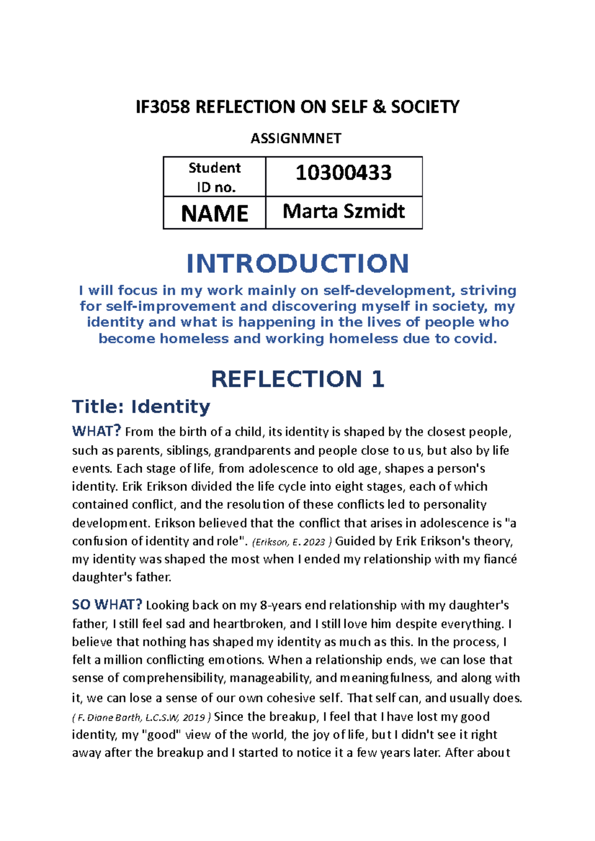 3058 portfolio - reflection - IF3058 REFLECTION ON SELF & SOCIETY ...