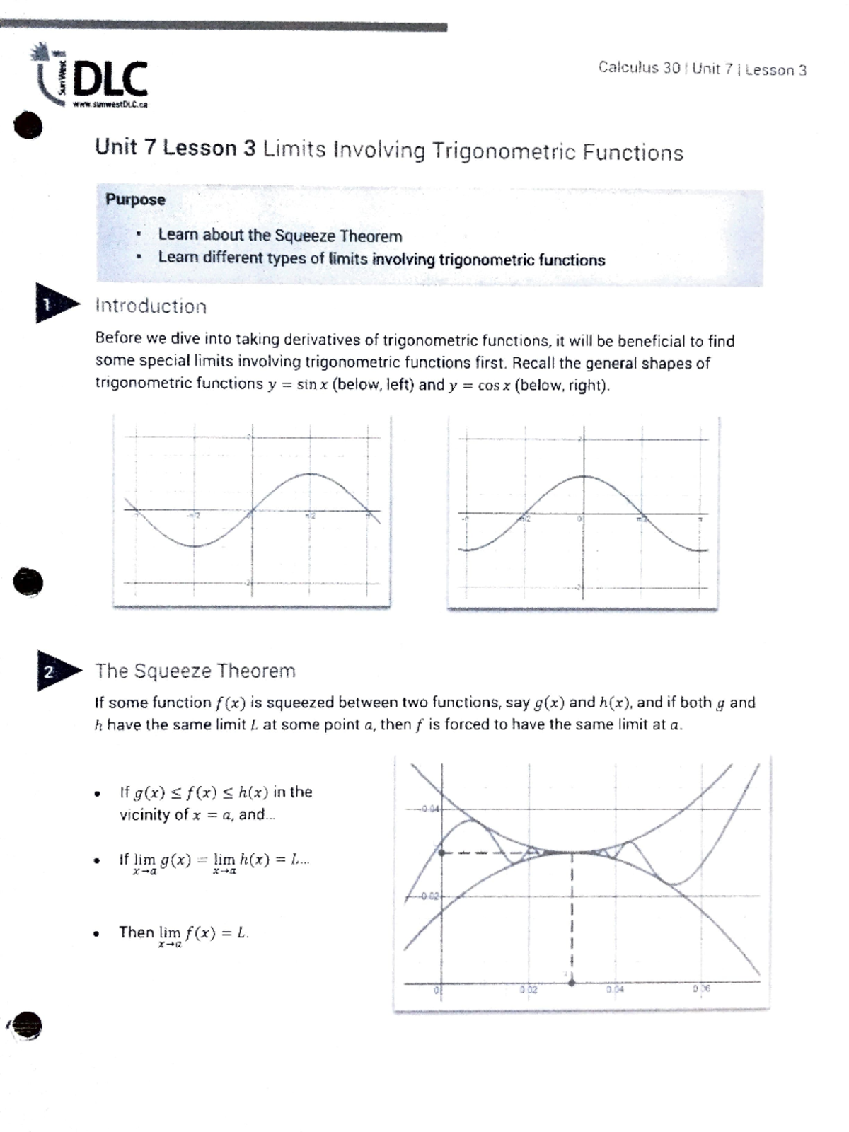 Calculus 30 trig functions - Calculus 30 I Unit 7 I Lesson 3 ...
