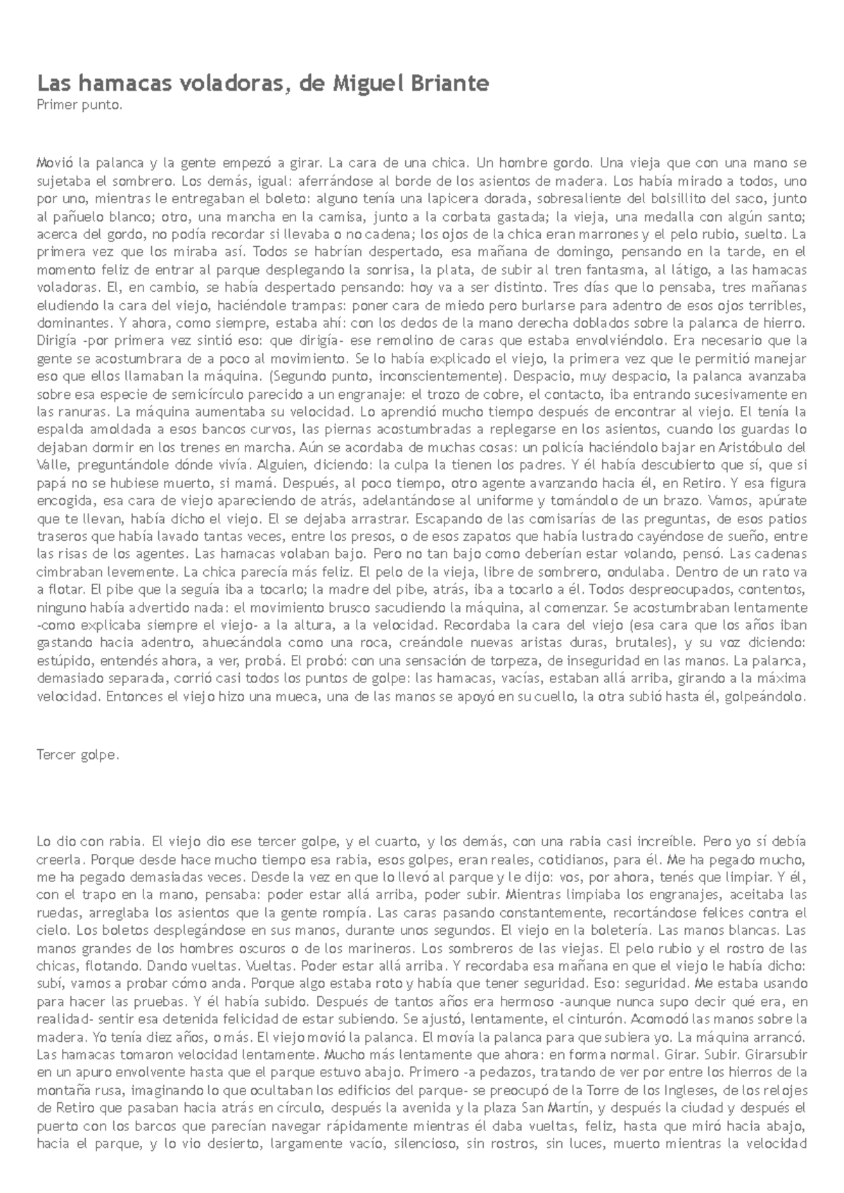 Las hamacas voladoras, Briante - Las hamacas voladoras, de Miguel ...