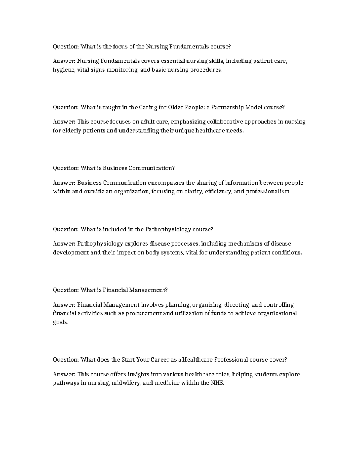 Stoorey weightiest clarain - Question: What is the focus of the Nursing ...
