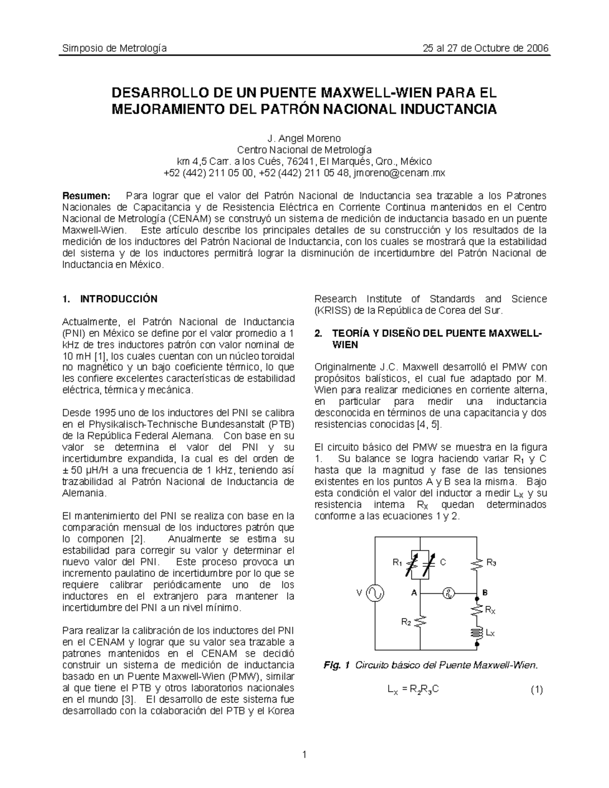 Puente Maxwell-WIEN - DESARROLLO DE UN PUENTE MAXWELL-WIEN PARA EL ...