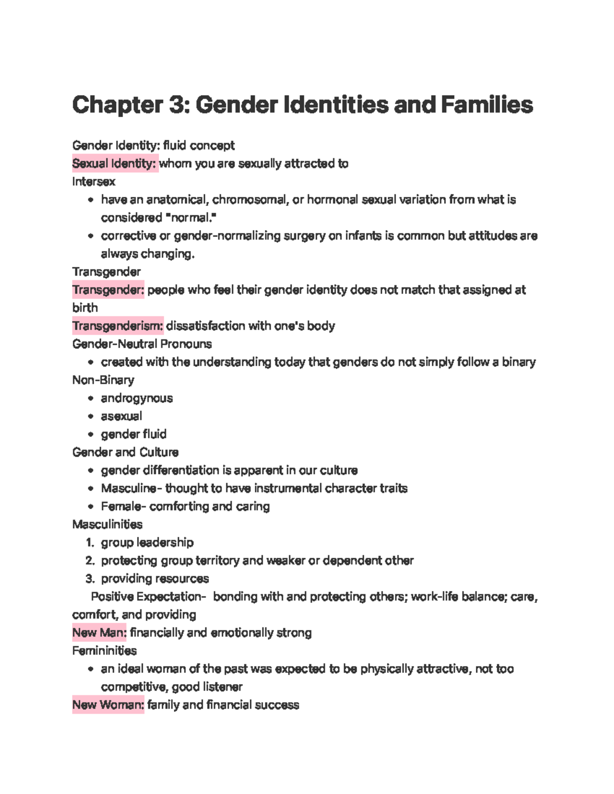 Chapter 3 Gender Identities and Families - C h a p te r 3 : G e n d e r ...