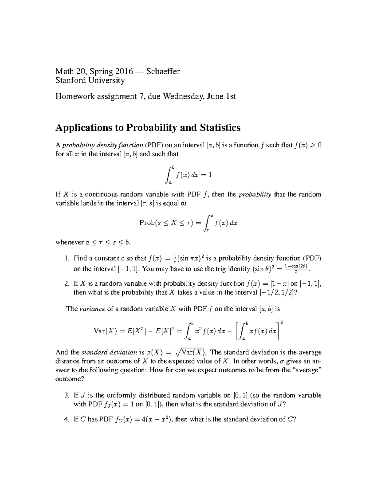 Seminar assignments - Homework assignment 7 - Math 20, Spring 2016 ...