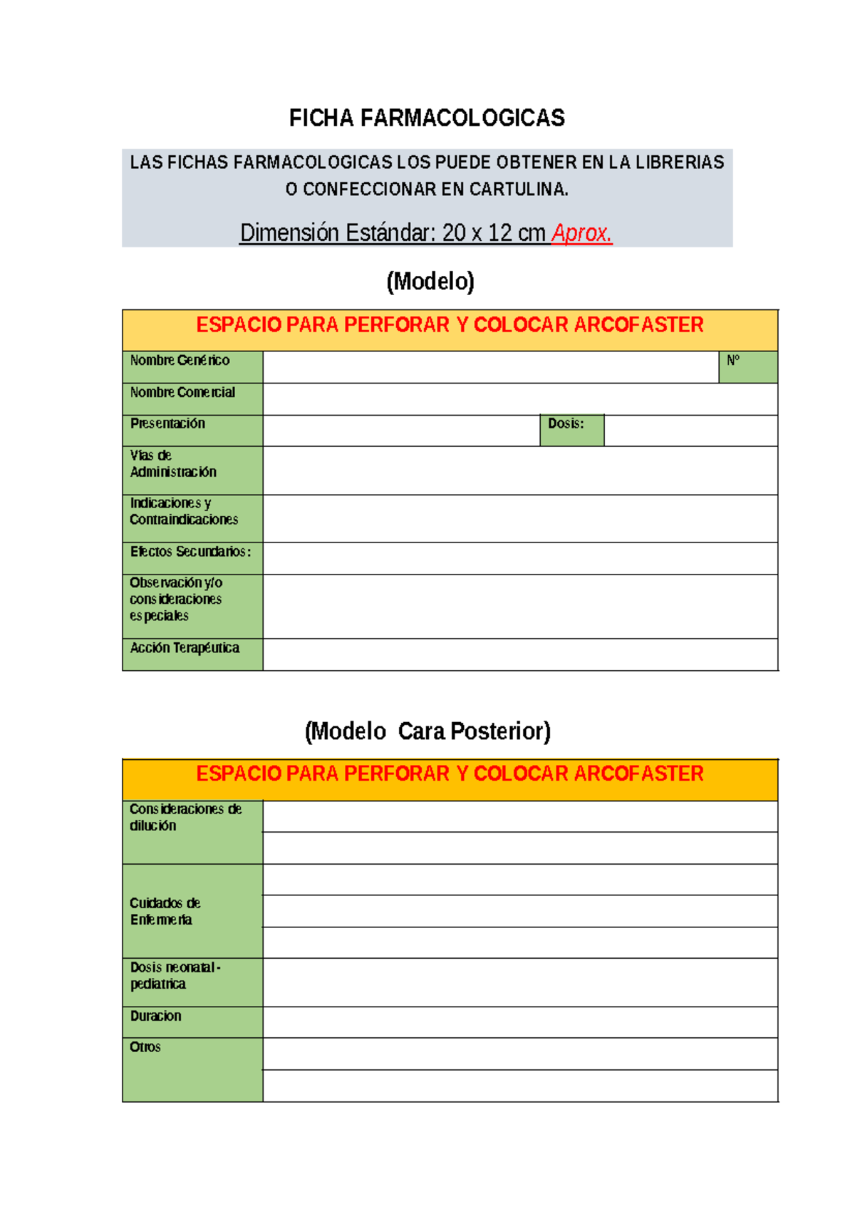 Modelo de ficha farmacologica neo - FICHA FARMACOLOGICAS LAS FICHAS FARMACOLOGICAS LOS PUEDE ...