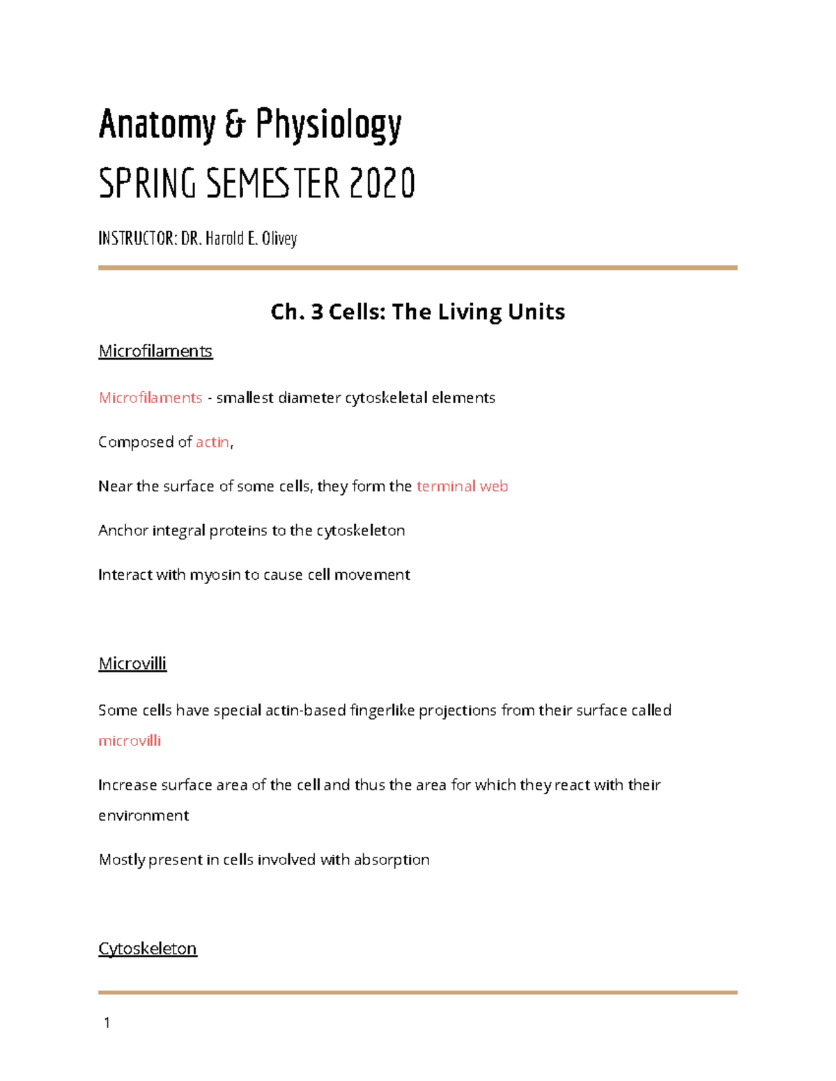 Ch. 3 part 2 Cells: The Living Unit - Anatomy & Physiology SPRING ...