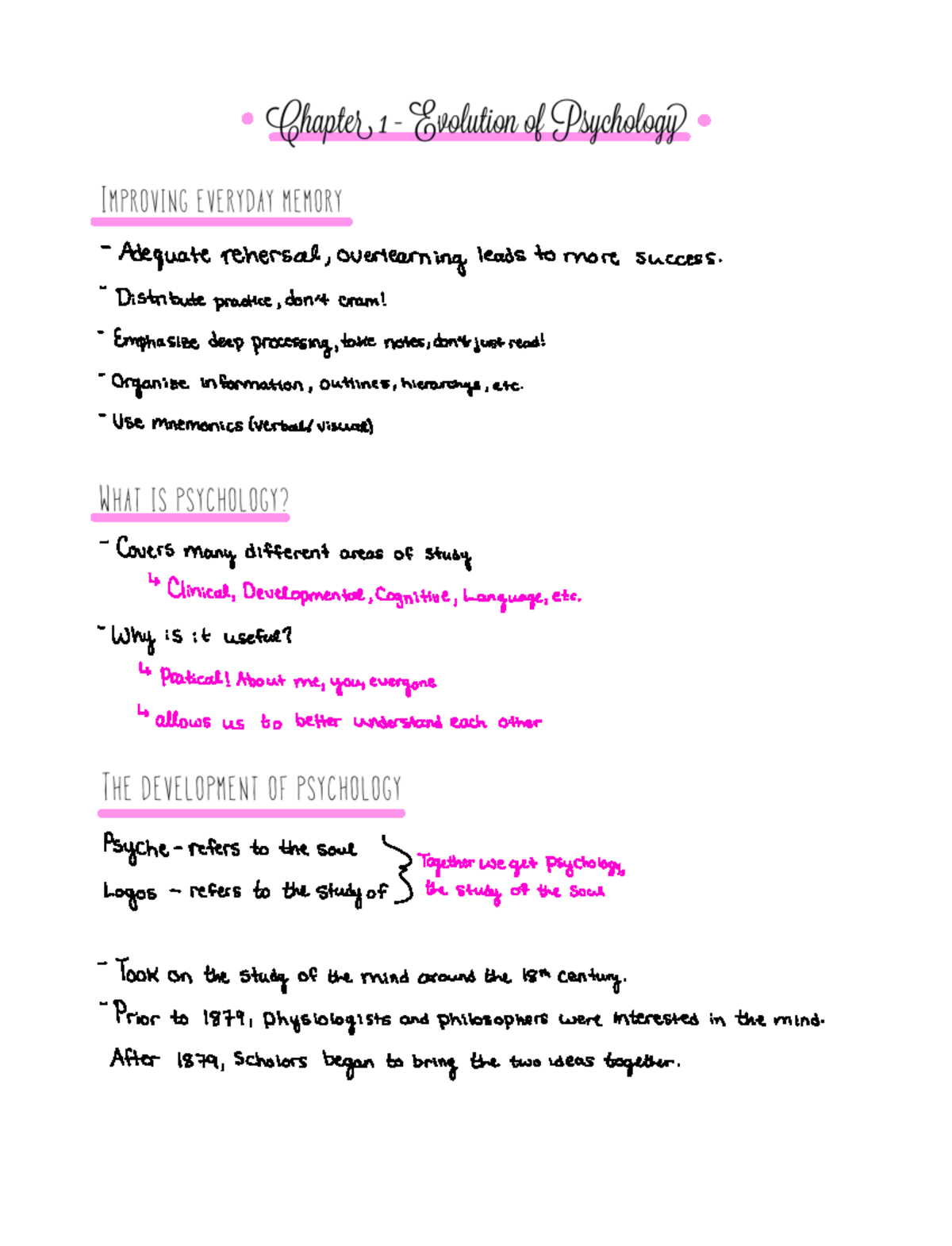Chapter 1 - Evolution of Psychology - Adequaterehearsal ...