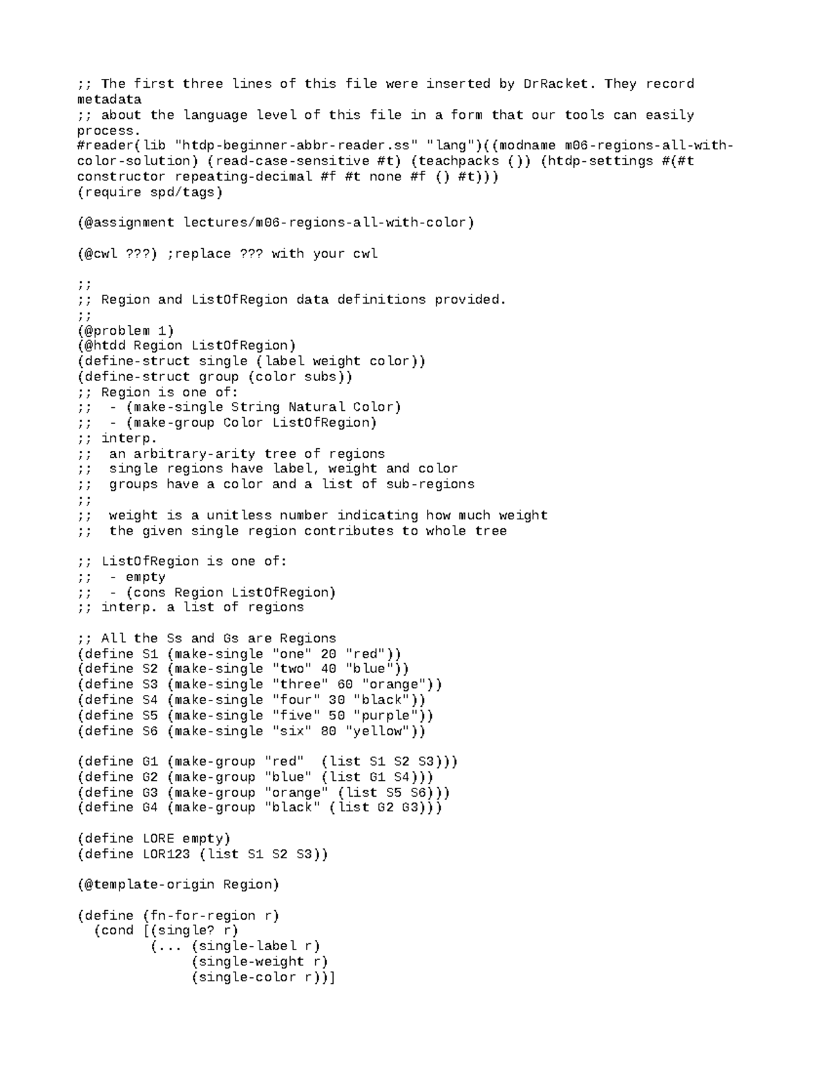 M06 regions all with color v2 starter - ;; The first three lines of ...