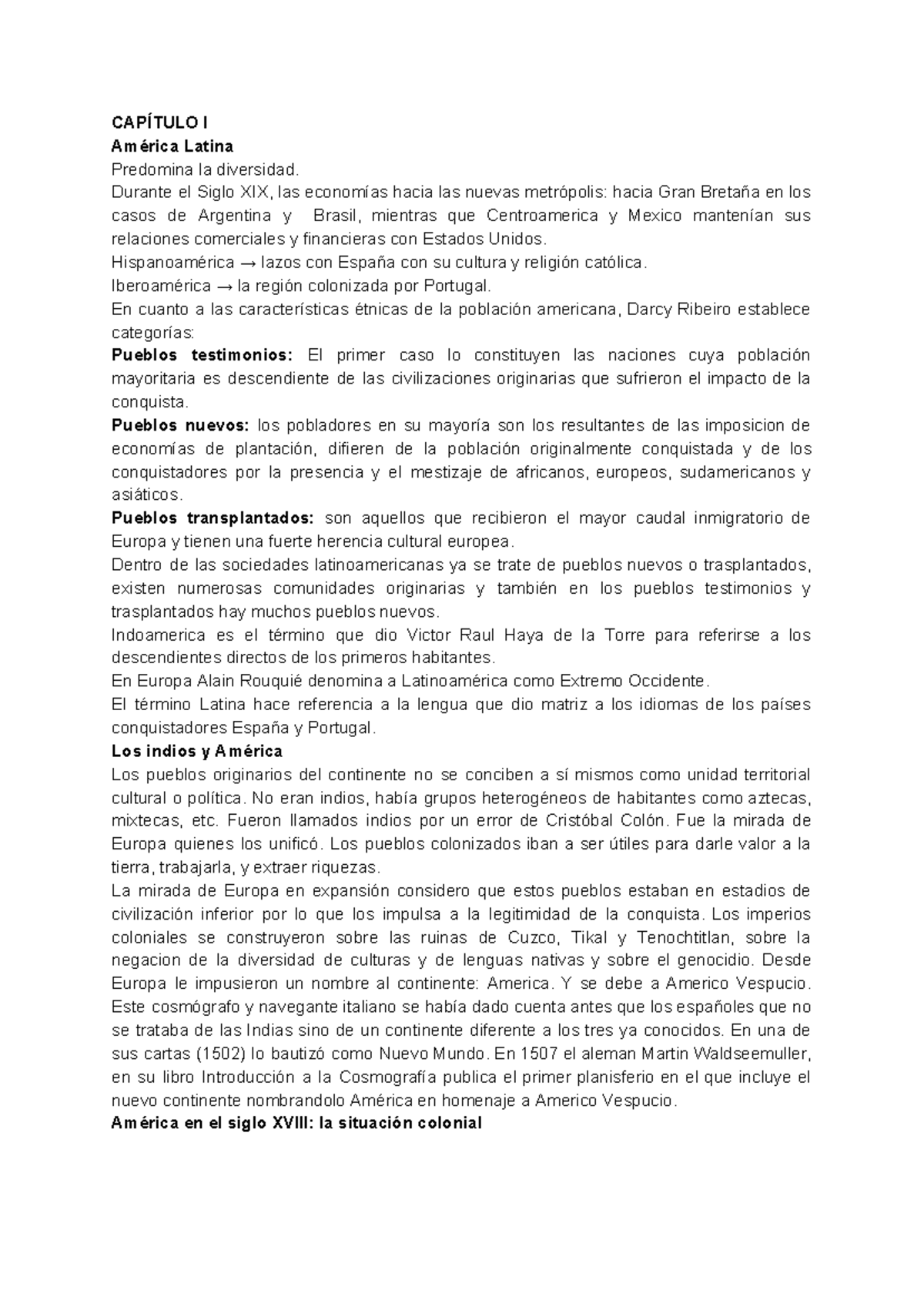 Capitulo 1 - CAPÍTULO I América Latina Predomina la diversidad. Durante el Siglo XIX, las ...