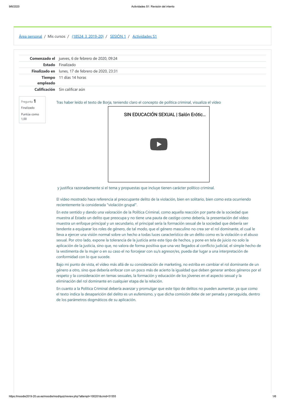 Actividades S1 Revisión del intento - Warning: Popup annotation has a missing or invalid parent ...