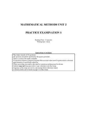 Year 11 IA1 maths method PSMT - Methods Mathematics Unit 3: Further ...
