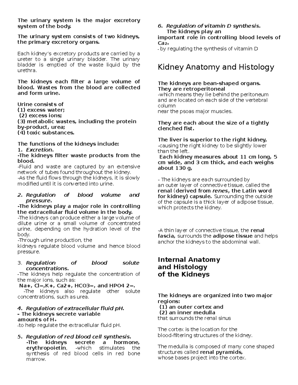 Report kidney - The urinary system is the major excretory system of the ...