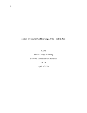 Mod 4 - Mrs. Dee - Module 4 - Mrs. Dee - 1 Module 4: Scenario-Based ...
