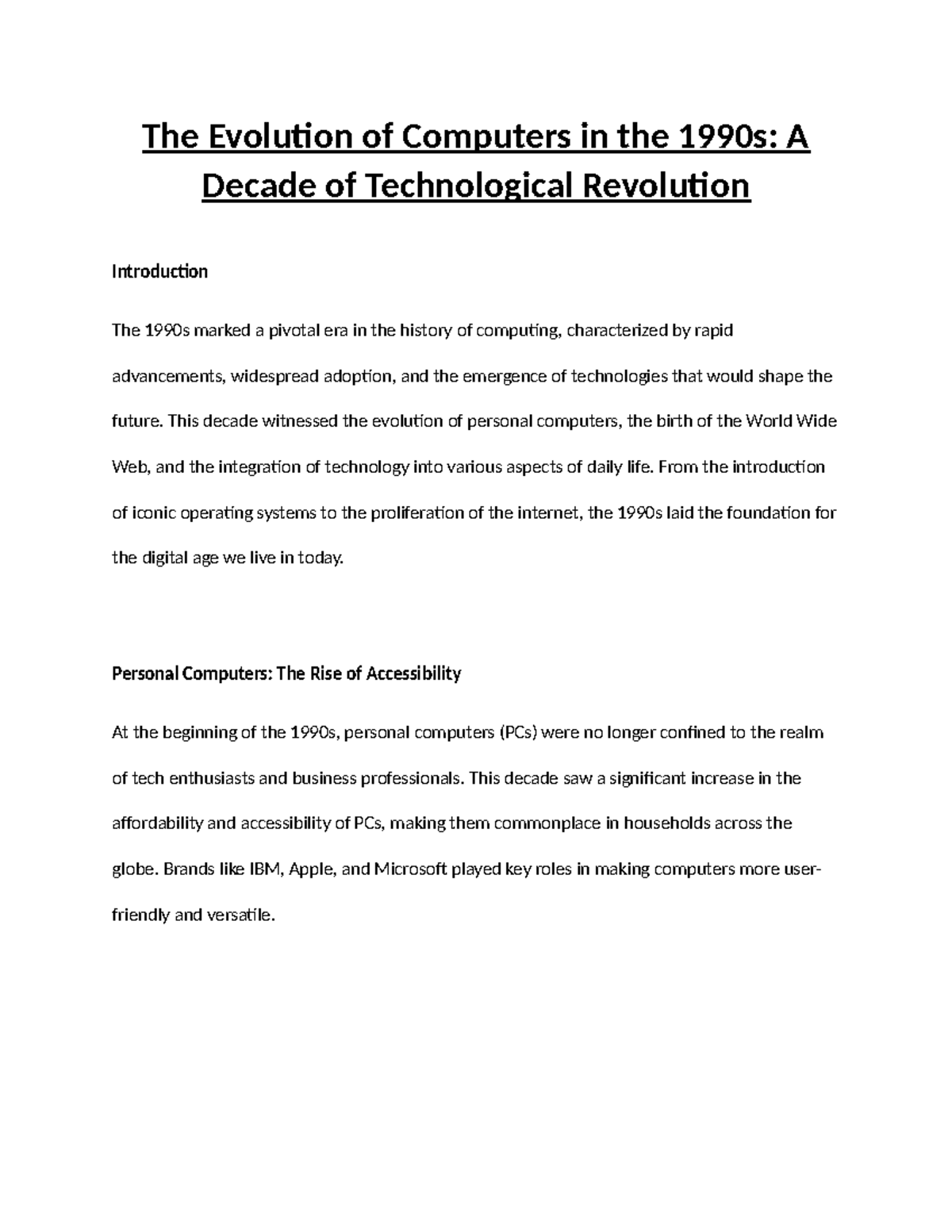 The Evolution of Computers in the 1990s - This decade witnessed the ...