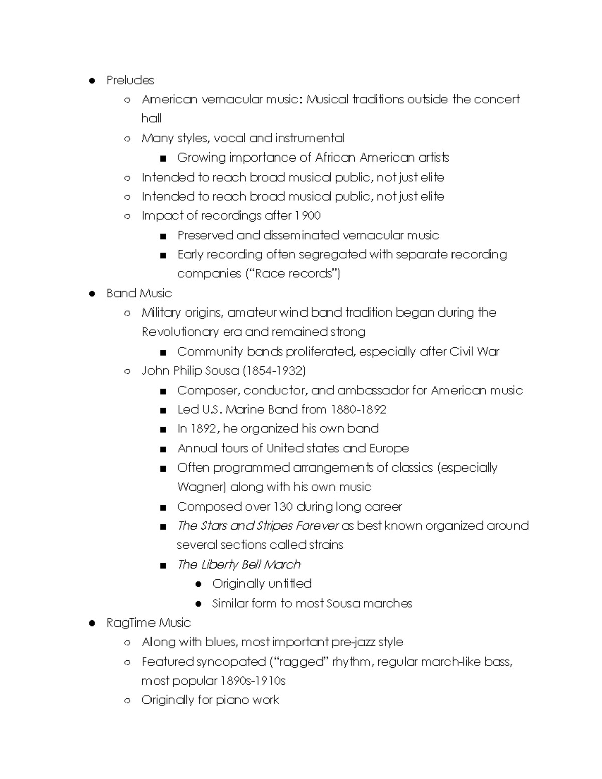 Jazz History - Preludes American vernacular music: Musical traditions ...