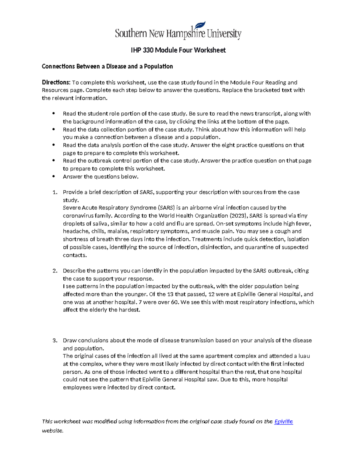 IHP 330 Module Four Worksheet answer - IHP 330 Module Four Worksheet ...
