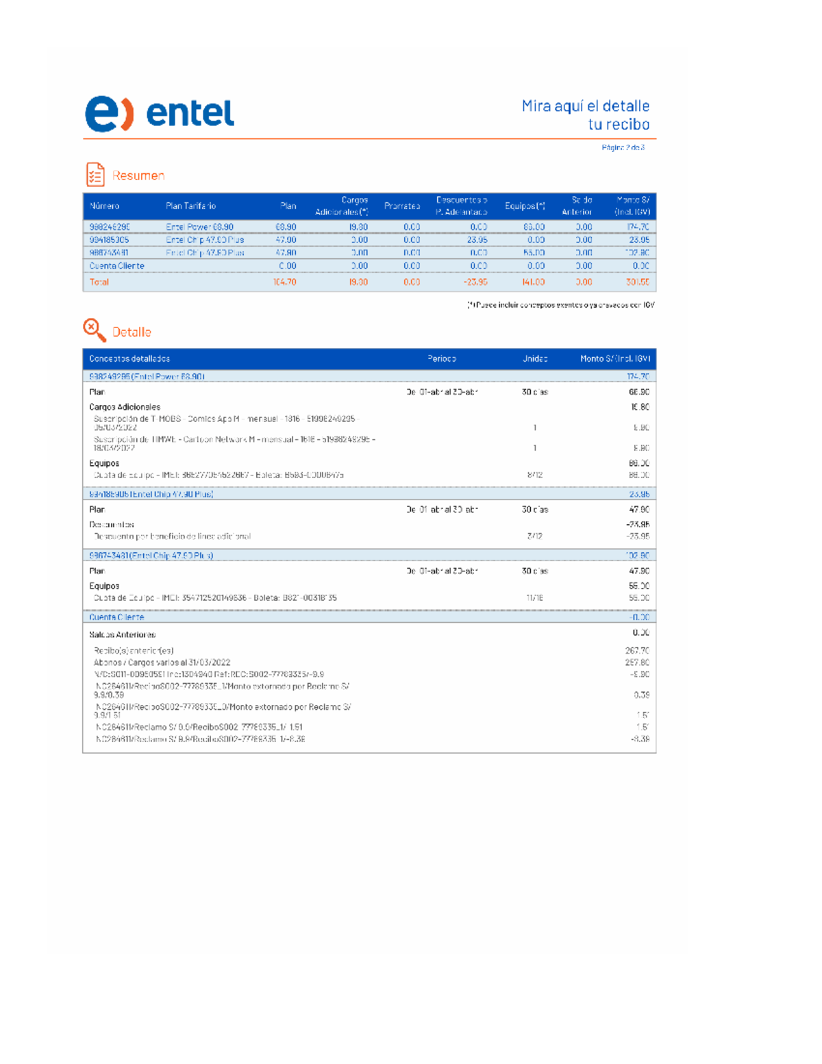 Entel recibo trabajo - ciencias - Studocu