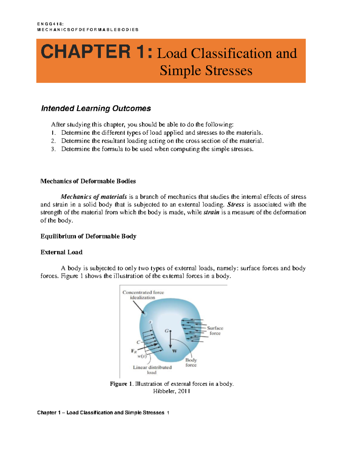 Module 1 - LESSON - M E C H A N I C S O F D E F O R M A B L E B O D I E ...