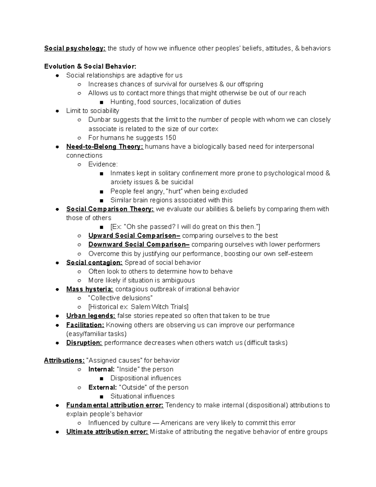 Social Psychology - ENTIRE semester notes are submitted - Social ...