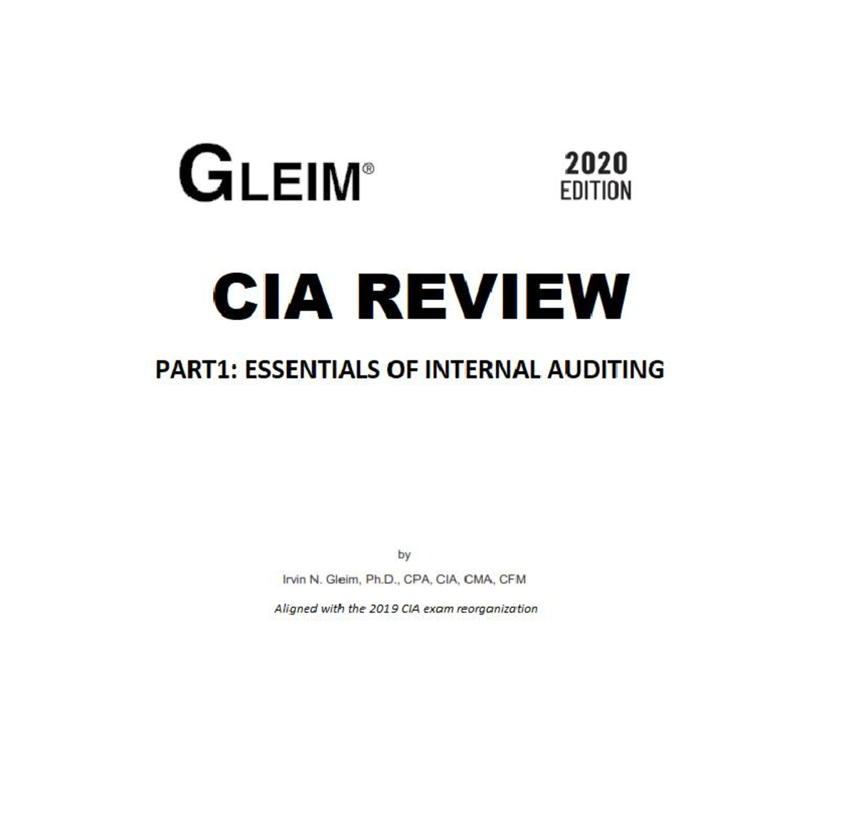 Gleim 2020 Part 1 - internal auditing lecture notes - 1 STUDY UNIT ONE ...