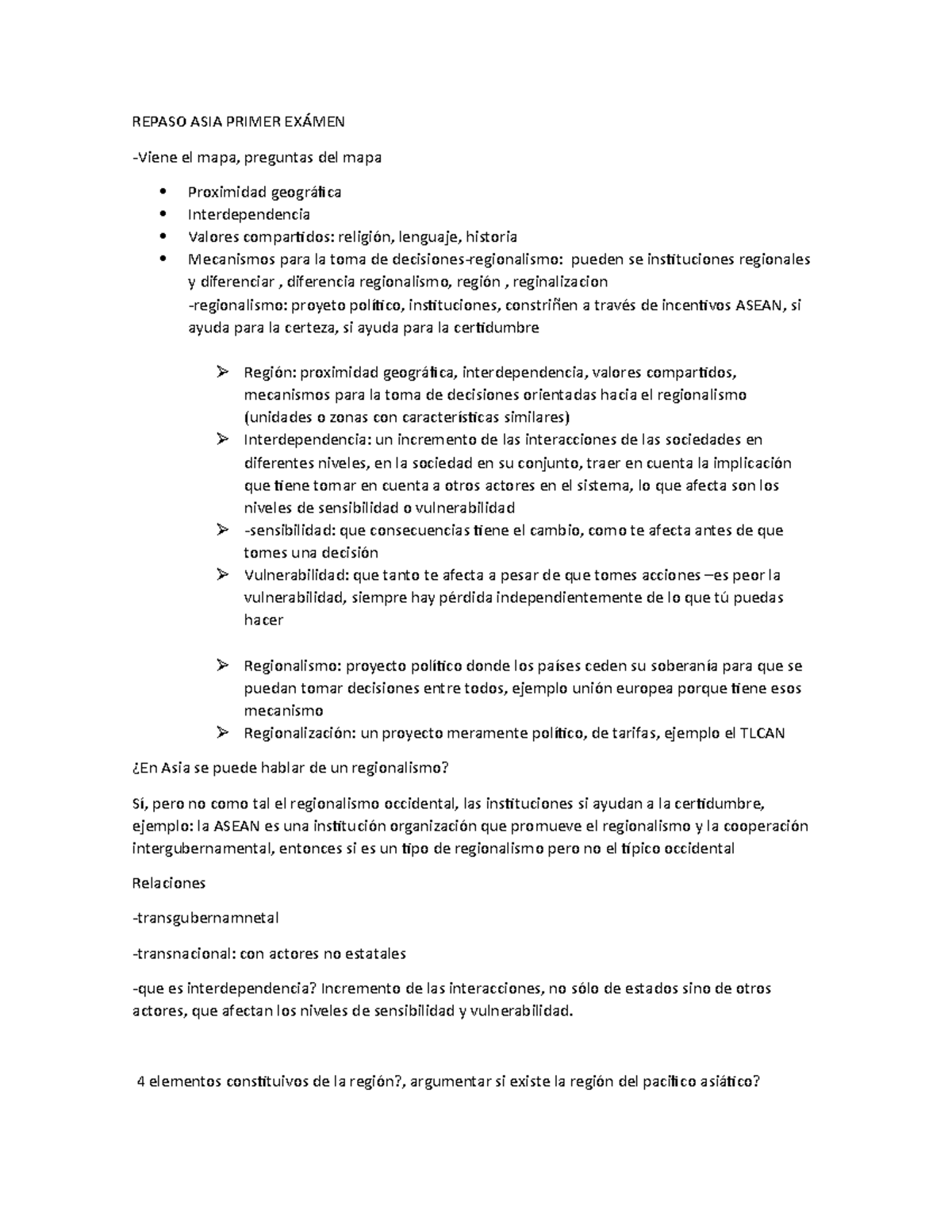 Repaso ASIA Primer Exámen - REPASO ASIA PRIMER EXÁMEN -Viene el mapa ...