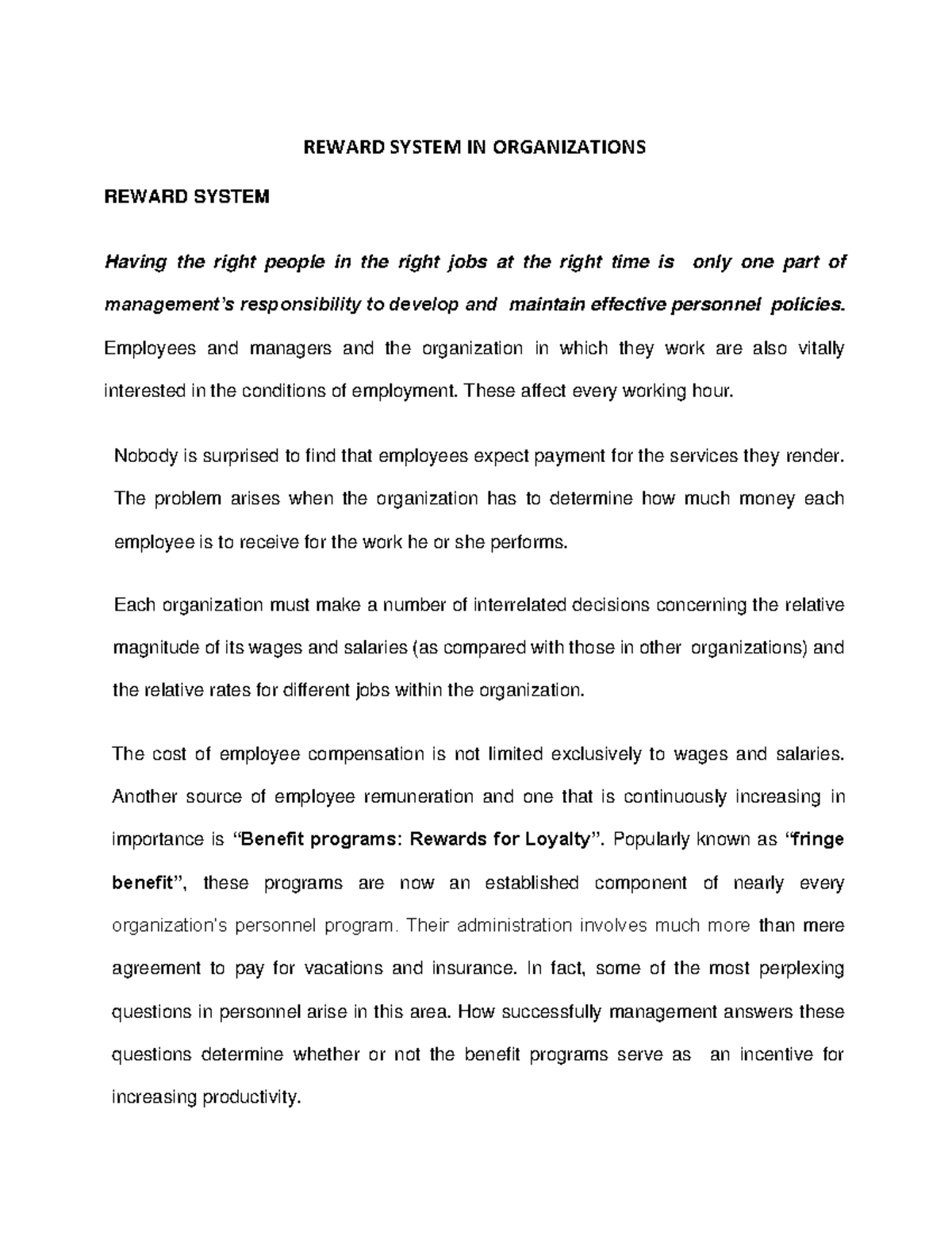 HRM Topic 8 Rewards System In Organization REWARD SYSTEM IN hrm-topic-8-rewards-system-in-organization-reward-system-in