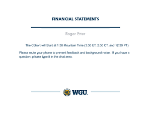 C213 Pre-Assessment - pre-test - PRE-ASSESSMENT: ACCOUNTING FOR ...