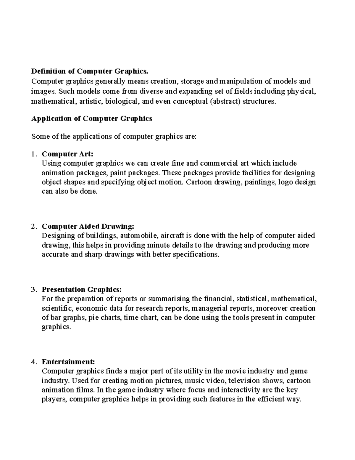 Computer Graphics And Animations Definition Of Computer Graphics