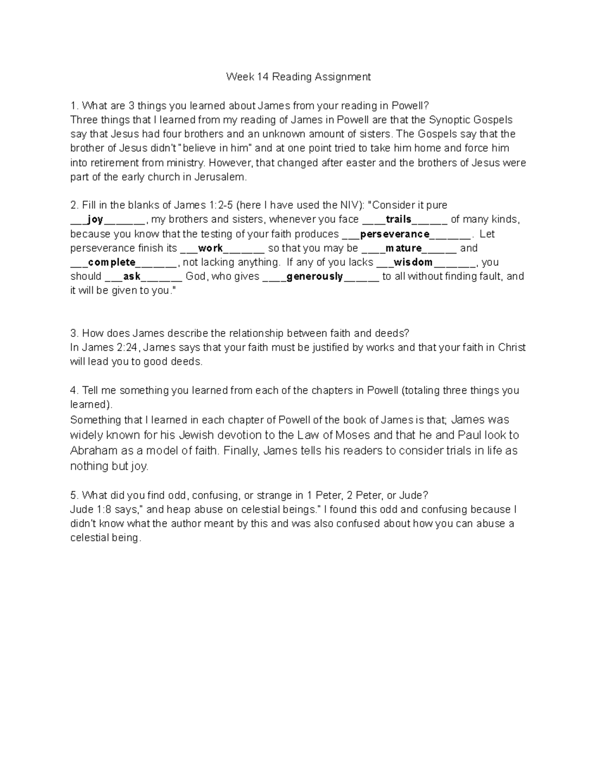 Week 14 Reading Assignment - Week 14 Reading Assignment What are 3 ...
