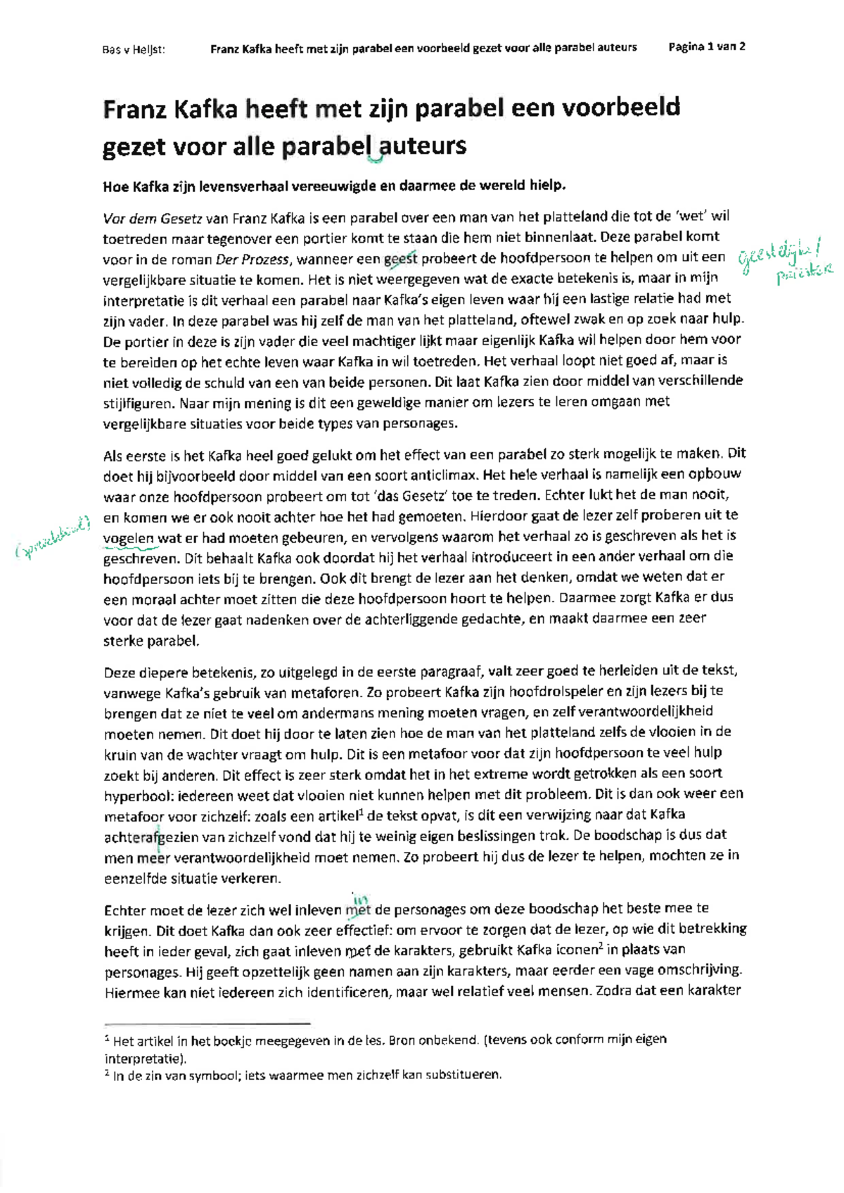 Goed essay - voorbeeld 2 - Duits - Studeersnel