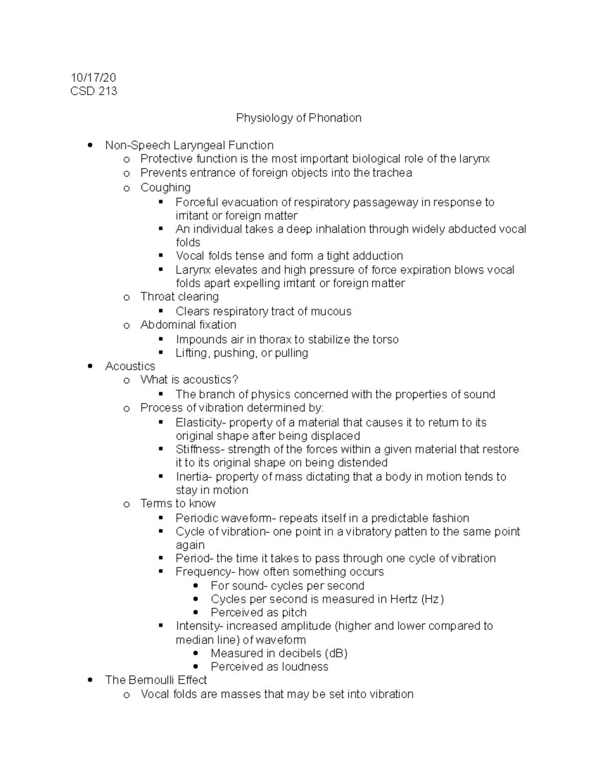 Physiology of Phonation - 10/17/ CSD 213 Physiology of Phonation Non ...