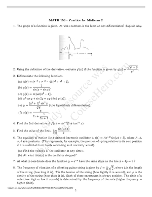 1 - Lecture Notes for Math 150 for 2022. - 1 Four Ways to Represent a ...