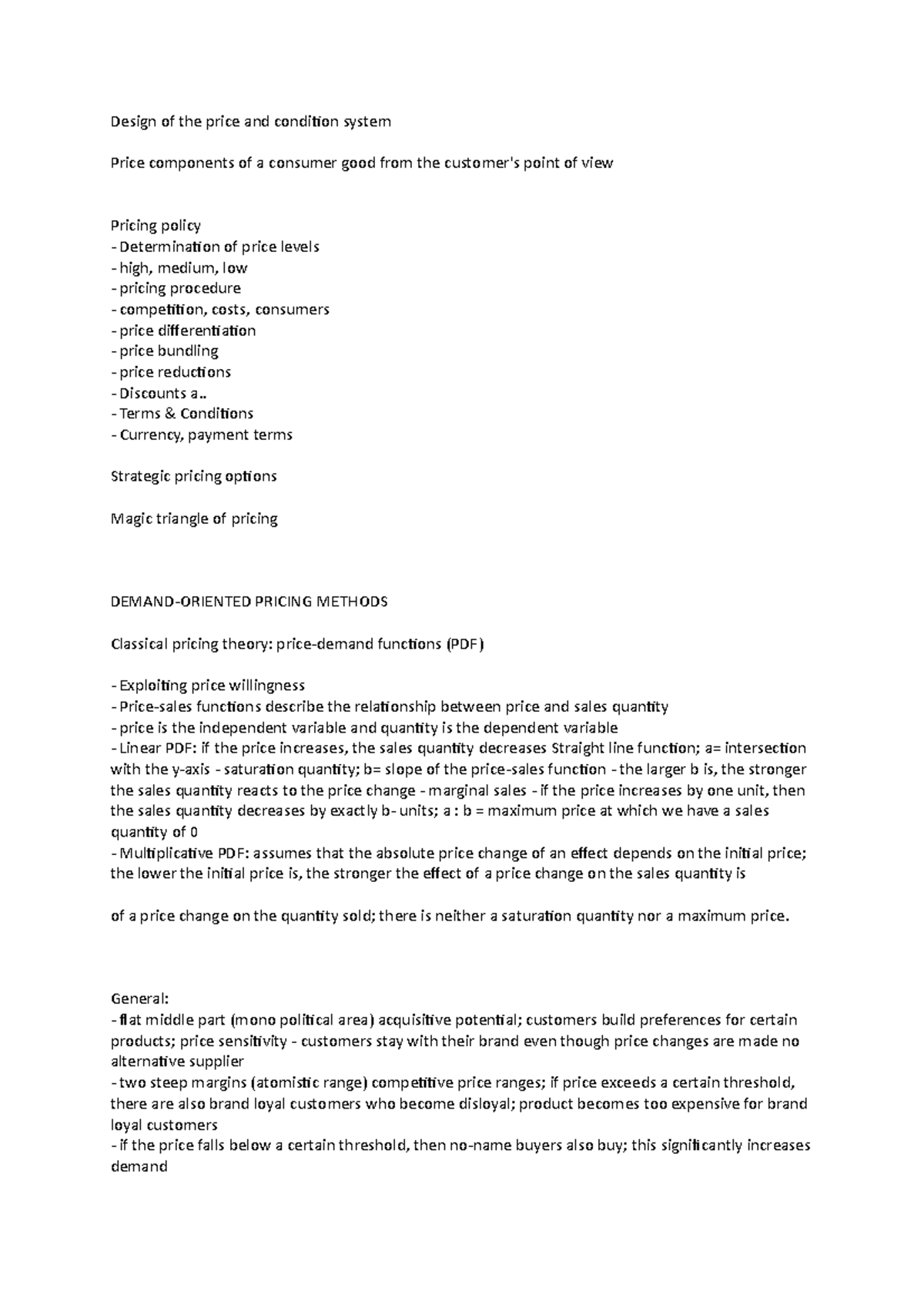 Design of the price and condition system - . Terms & Conditions ...