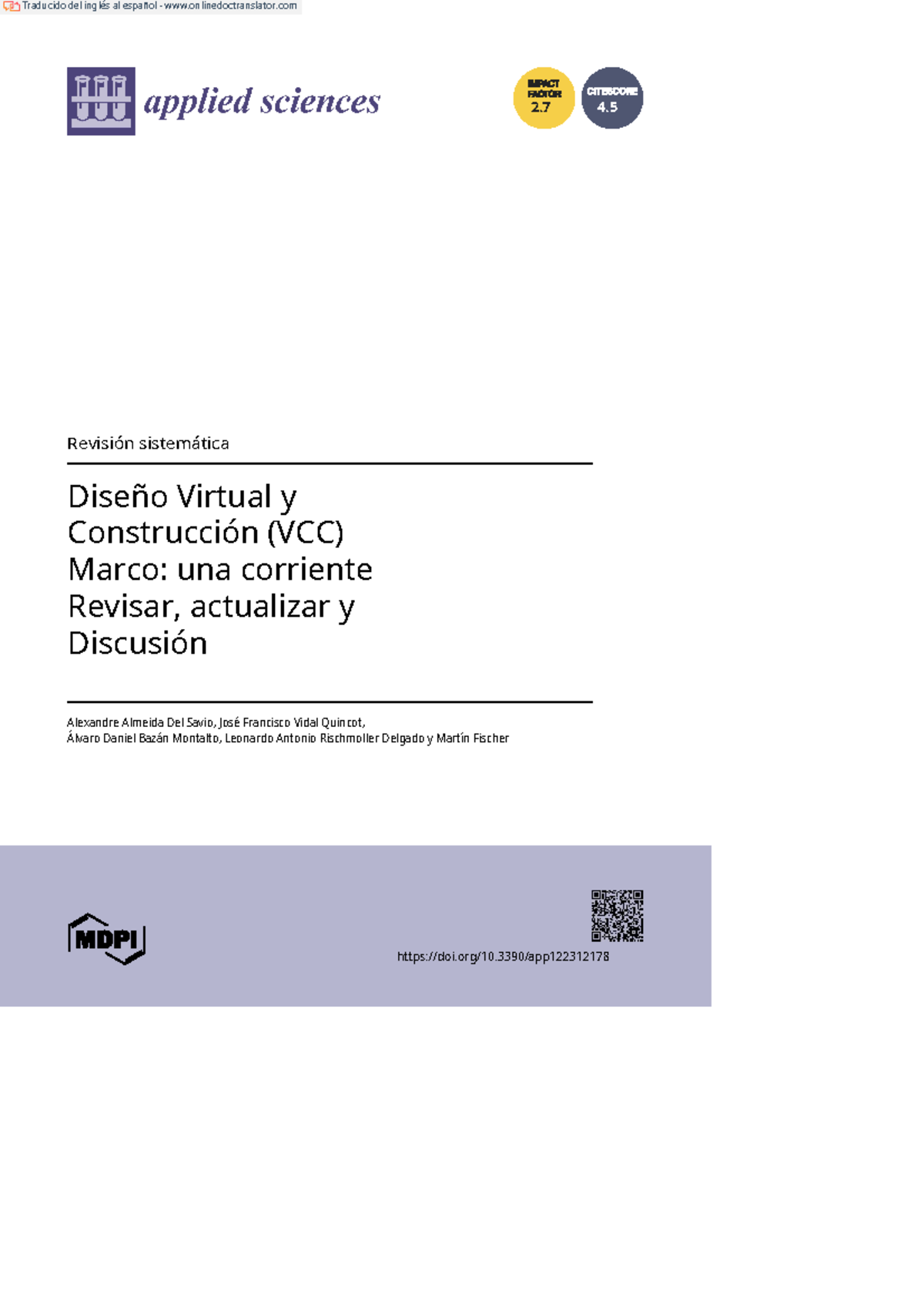 VDC Framework Traducido - ####### 2 4. Revisión sistemática Diseño ...