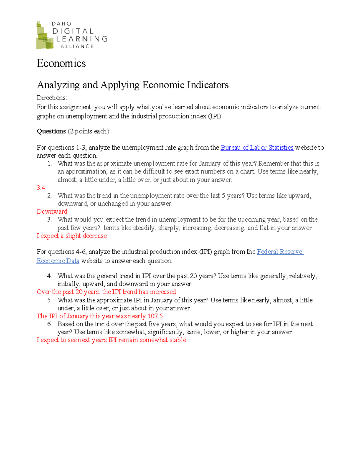 Economic Indicators - Economics Analyzing and Applying Economic ...