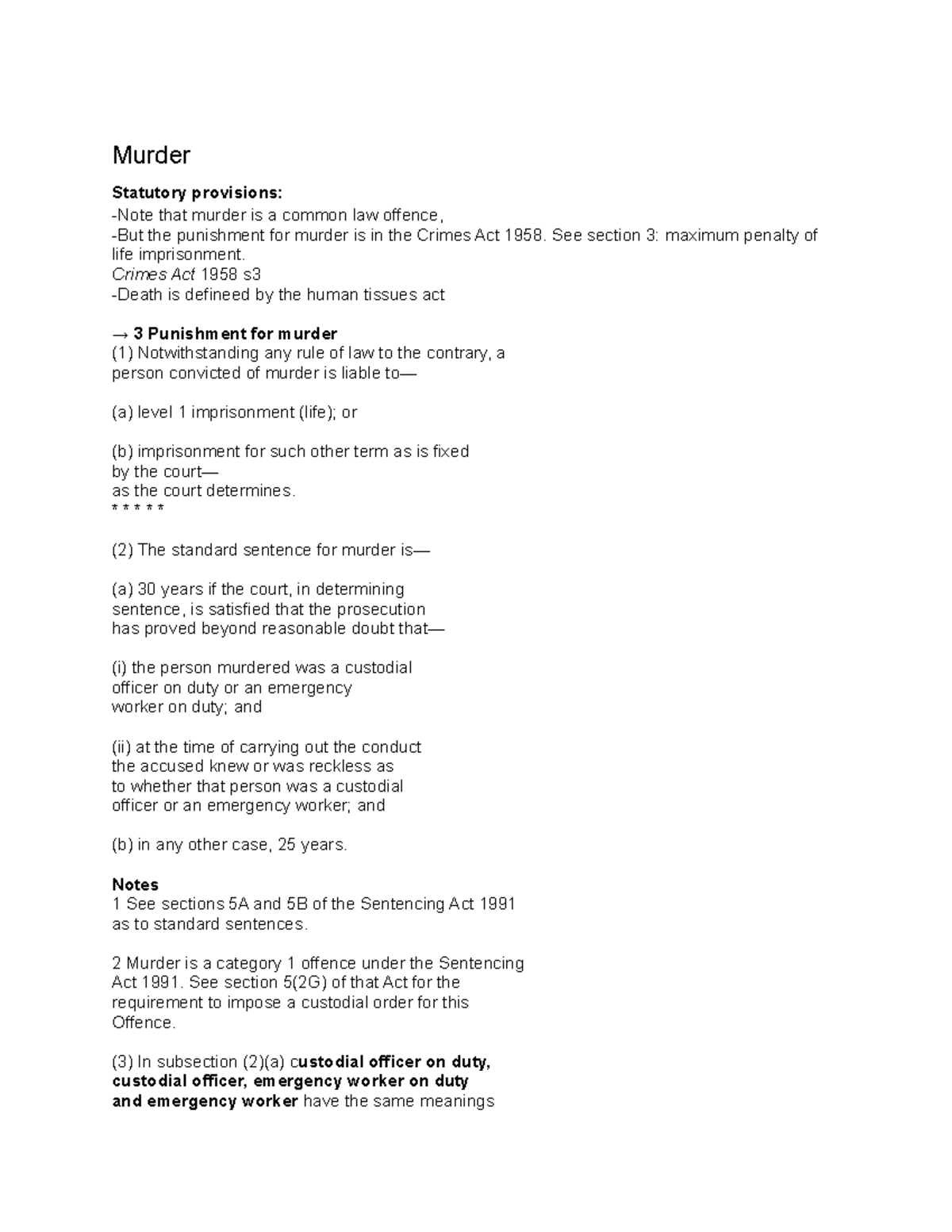 Murder Elements - LAW1CRL - LaTrobe - Studocu