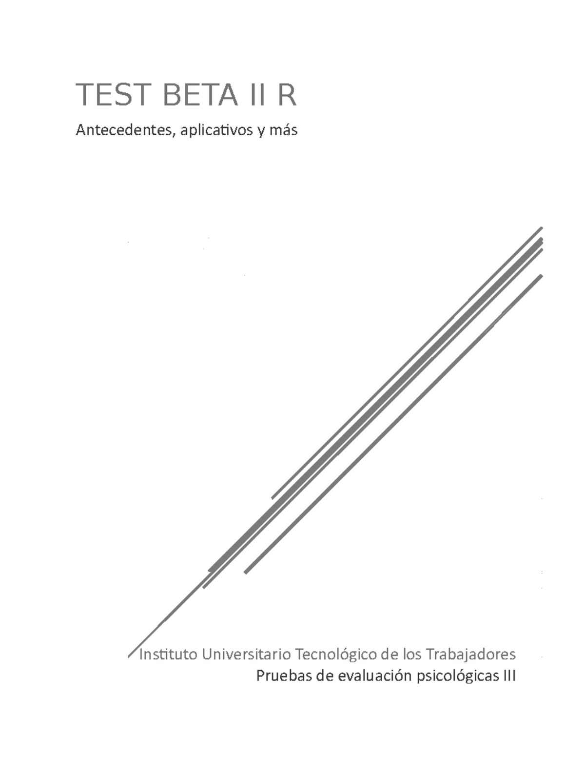 Test beta ii r - información del Test Beta II-R y sus aplicativos ...