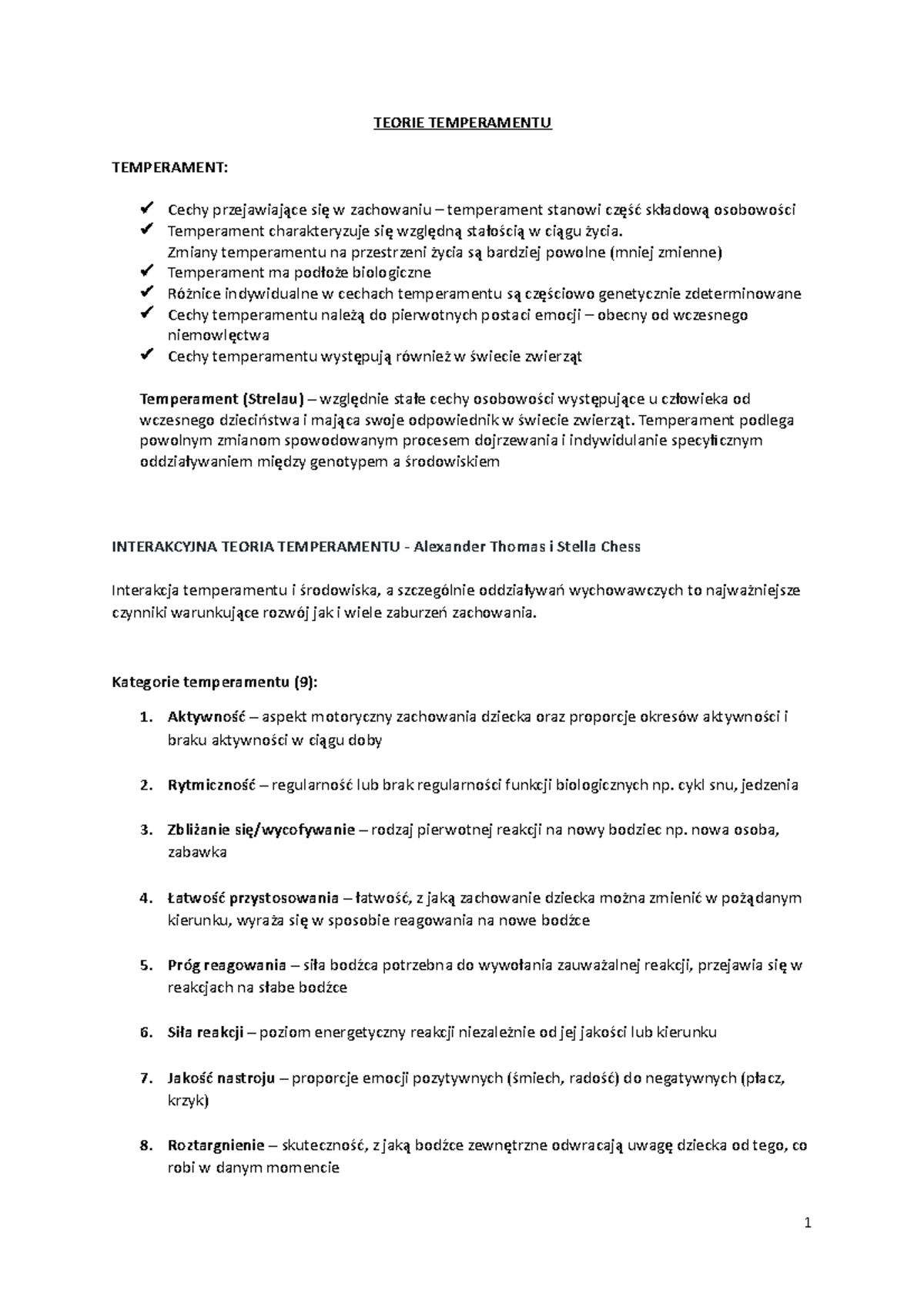 Teorie-temperamentu - TEORIE TEMPERAMENTU TEMPERAMENT: Cechy ...