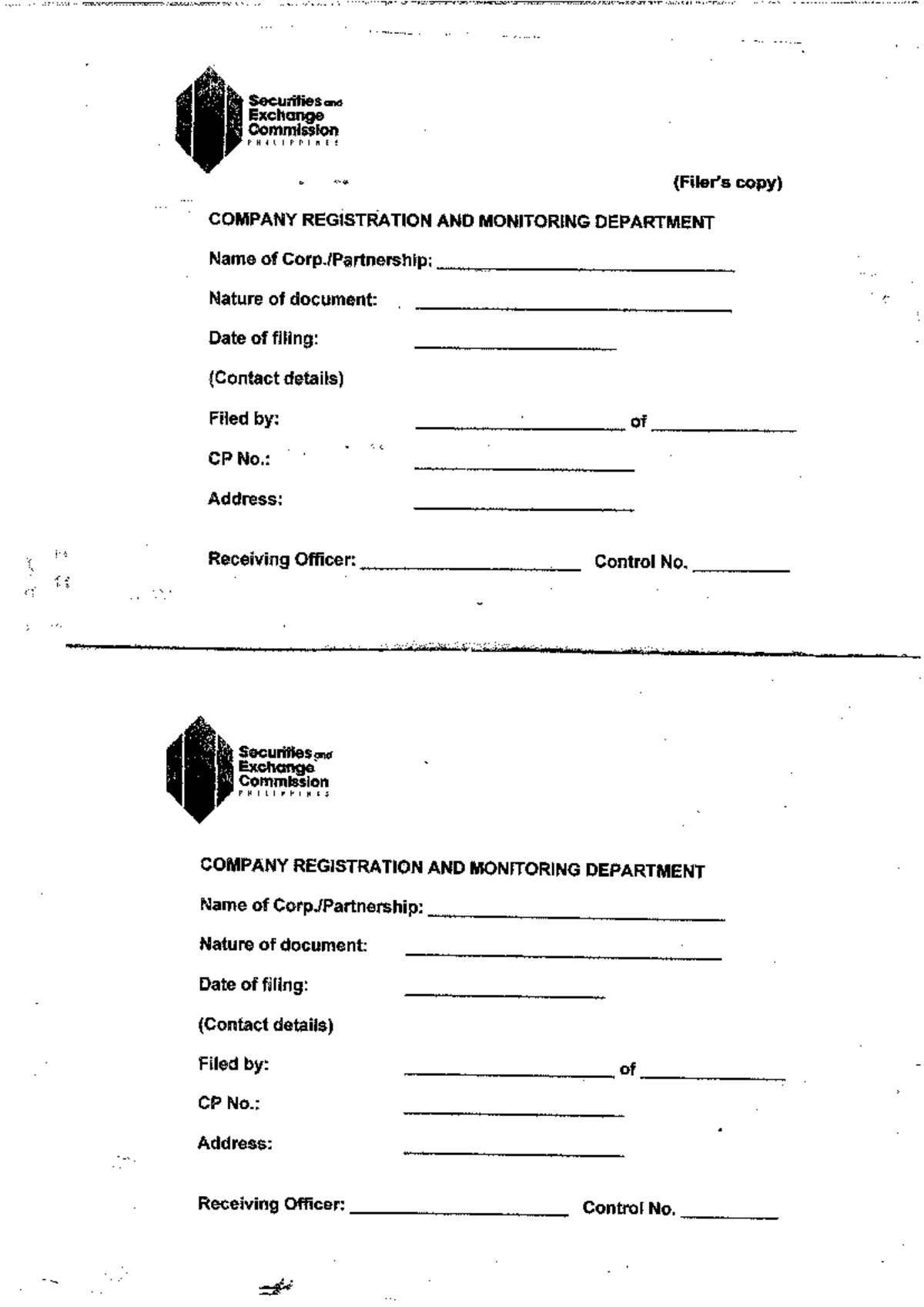 SEC CRMD forms for Submission of Documents - Securities and Exchange ...