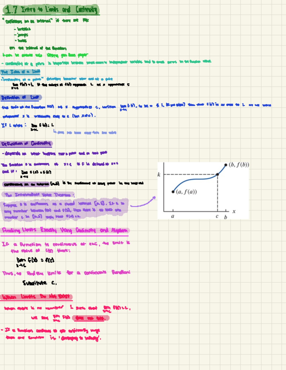 Intro to Limits and Continuity - 1. 7 Intro to Limits and Continuity "continuous on an - Studocu