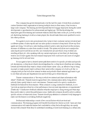 D353 Task 2 - paper - D353: Strategic Training and Development Task Two ...