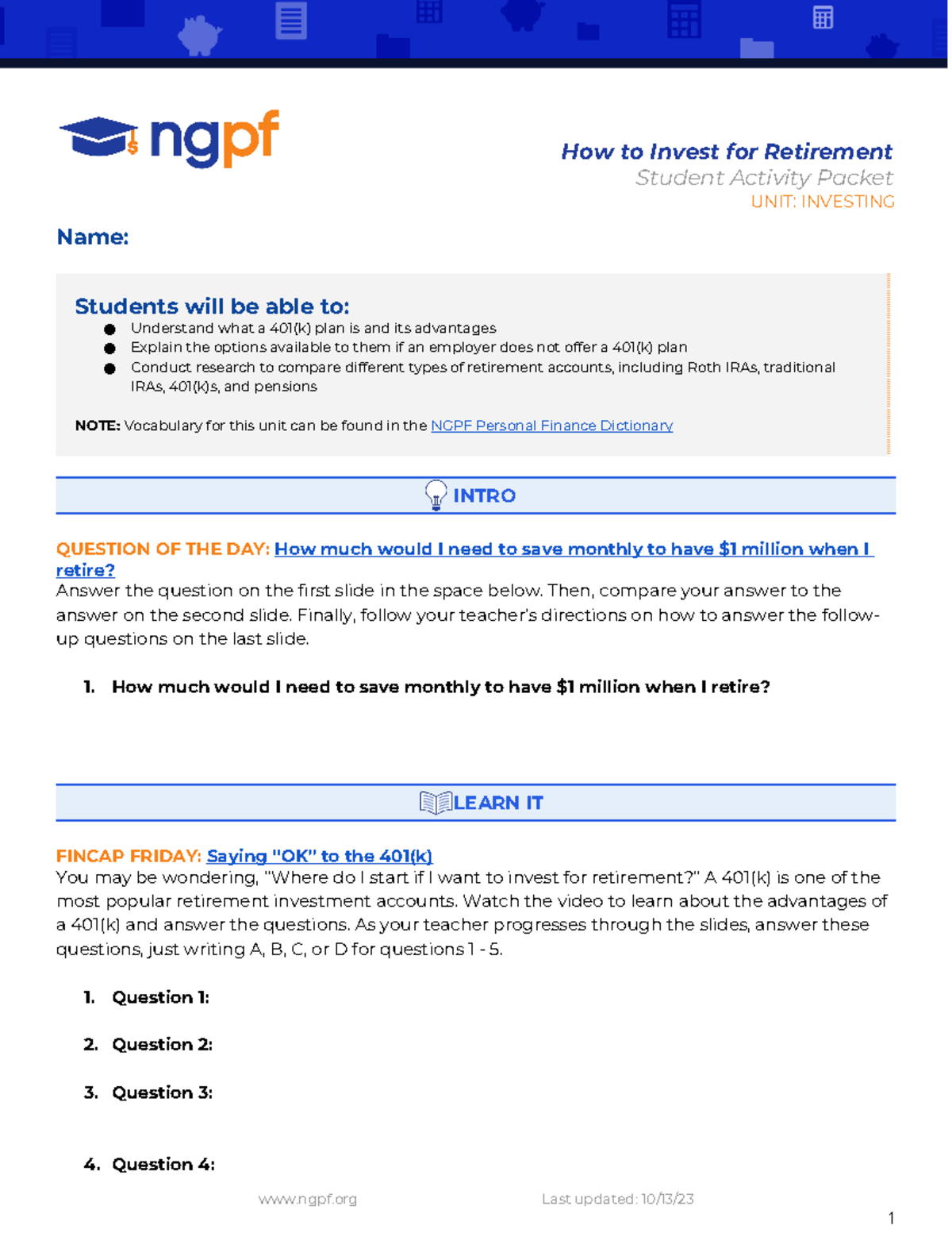 3 - nobb,jghghfjhfjffjjffj - How to Invest for Retirement Student ...